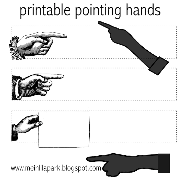 free printable pointing hands - ausdruckbare Etiketten - freebie