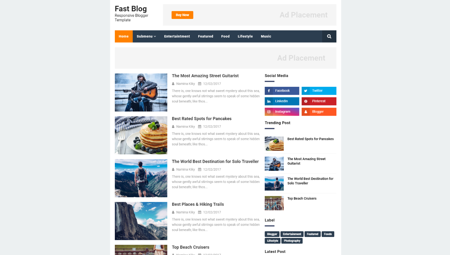 Fast Blog Responsive Blogger Template