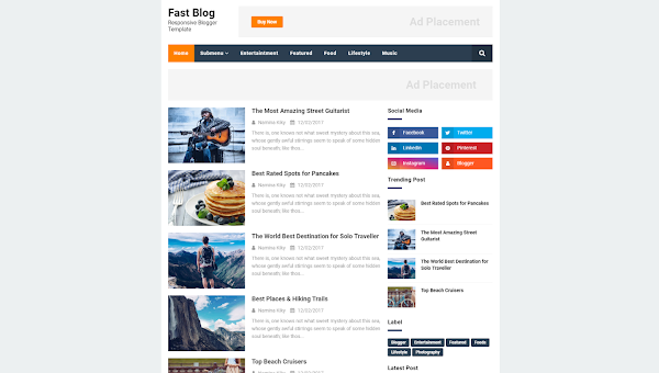 Fast Blog Responsive Blogger Template