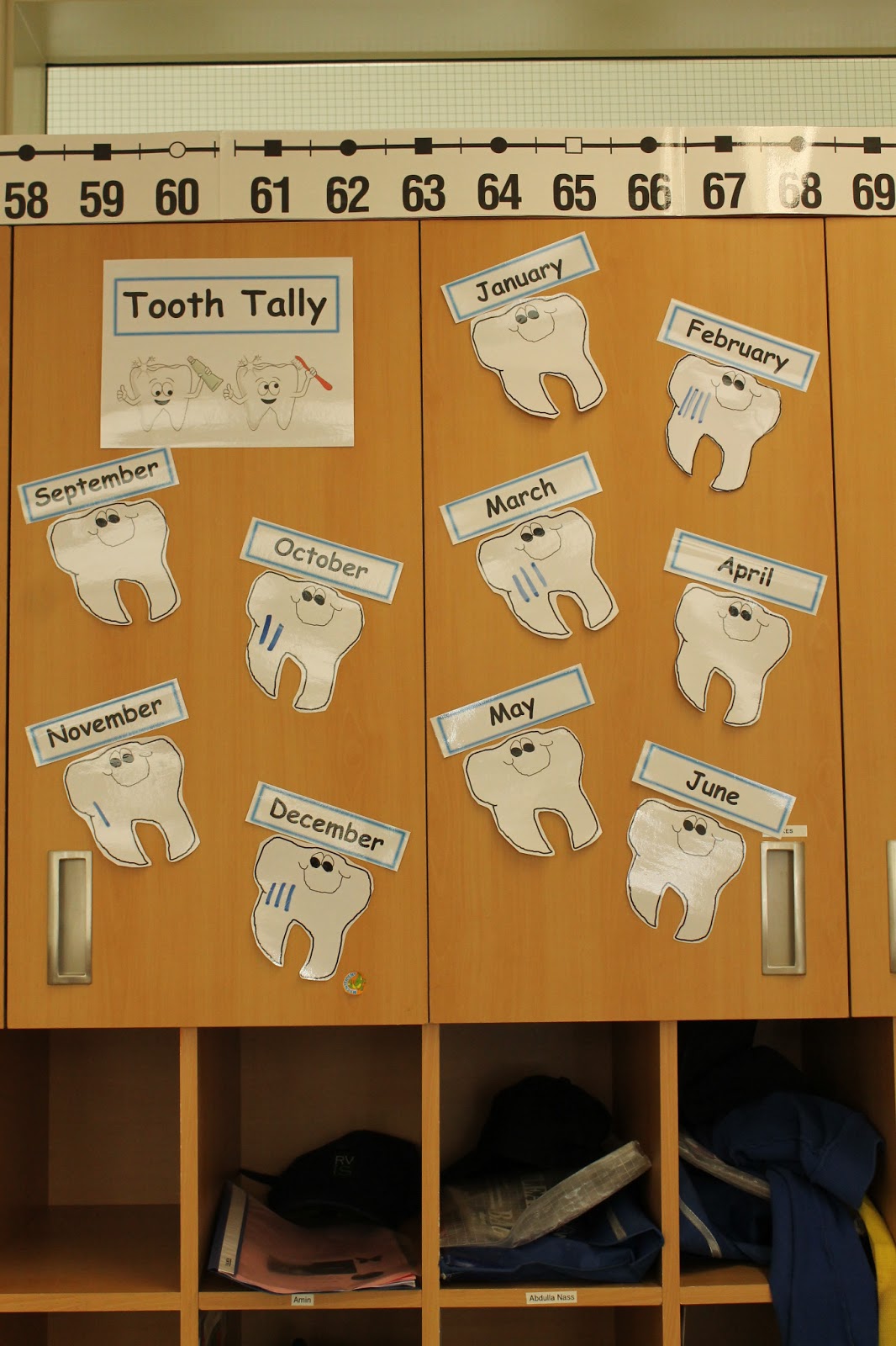 Traveling, Teaching, Cooking, Creating: Tooth Tally Classroom Display