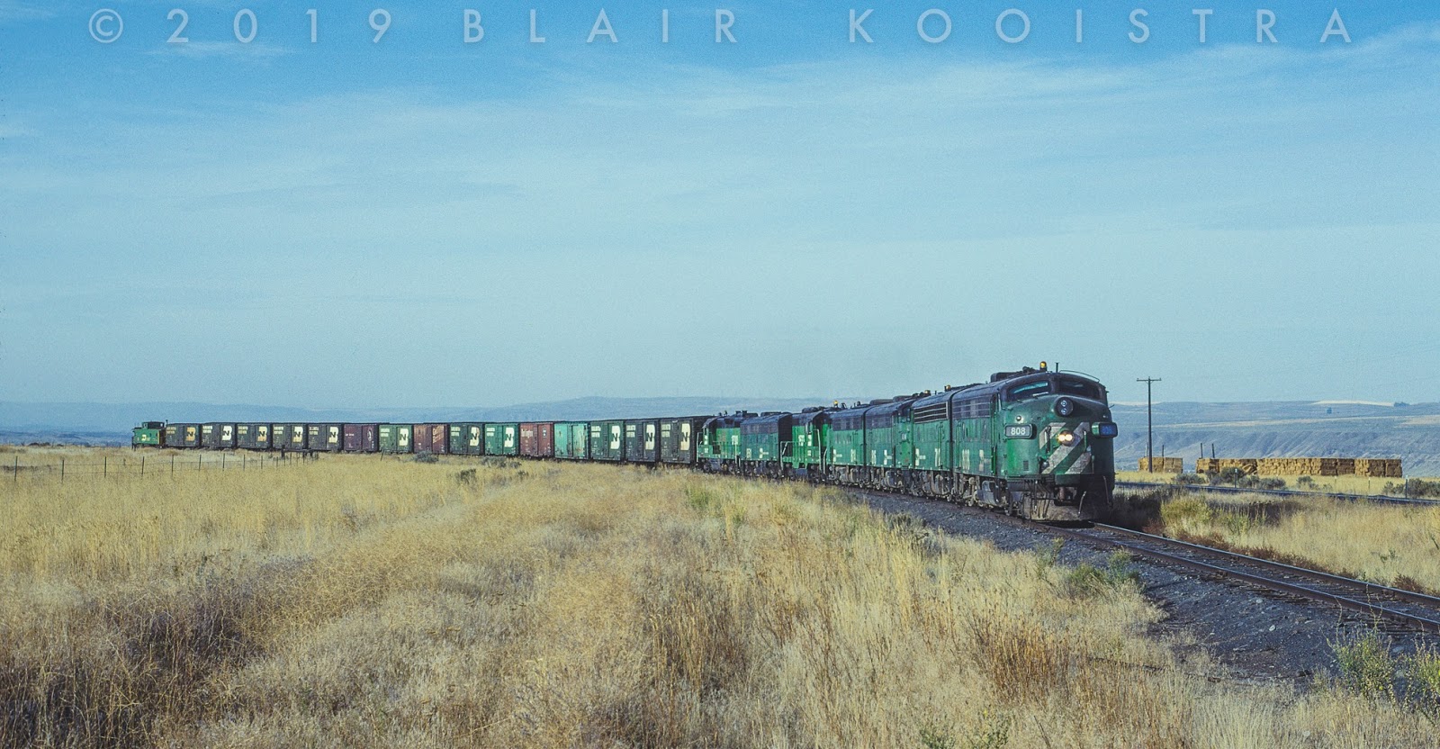 Big Bend Railroad History: BN Train At Cement