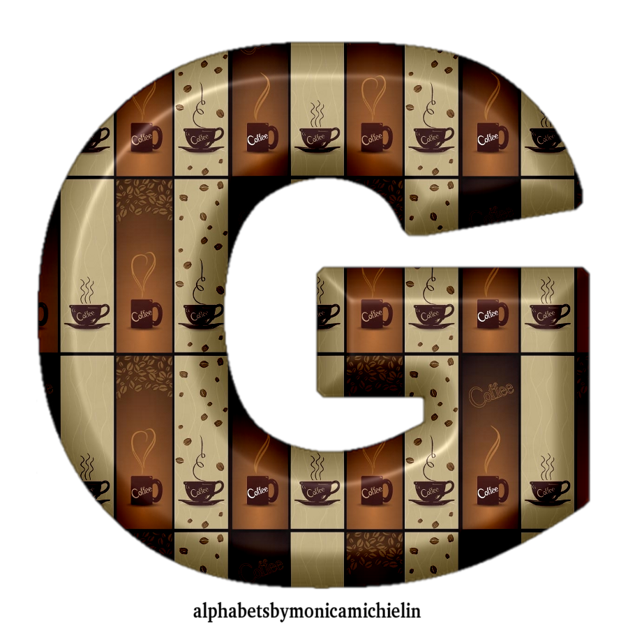 M. Michielin Alphabets: COFFEE ALPHABET ARIAL LETTER 'BROWN CUPS OF ...