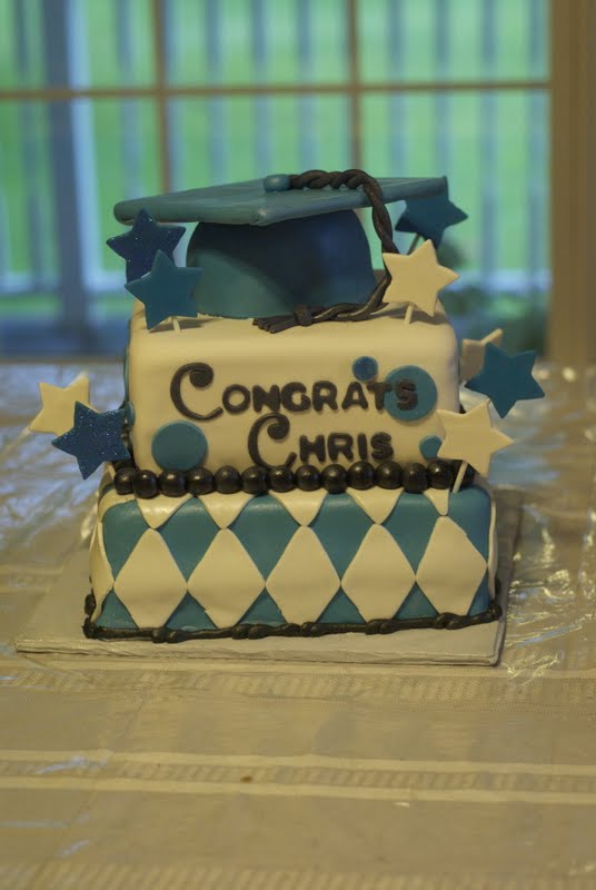Country Cupboard Cakes: Blue & White Graduation Cake