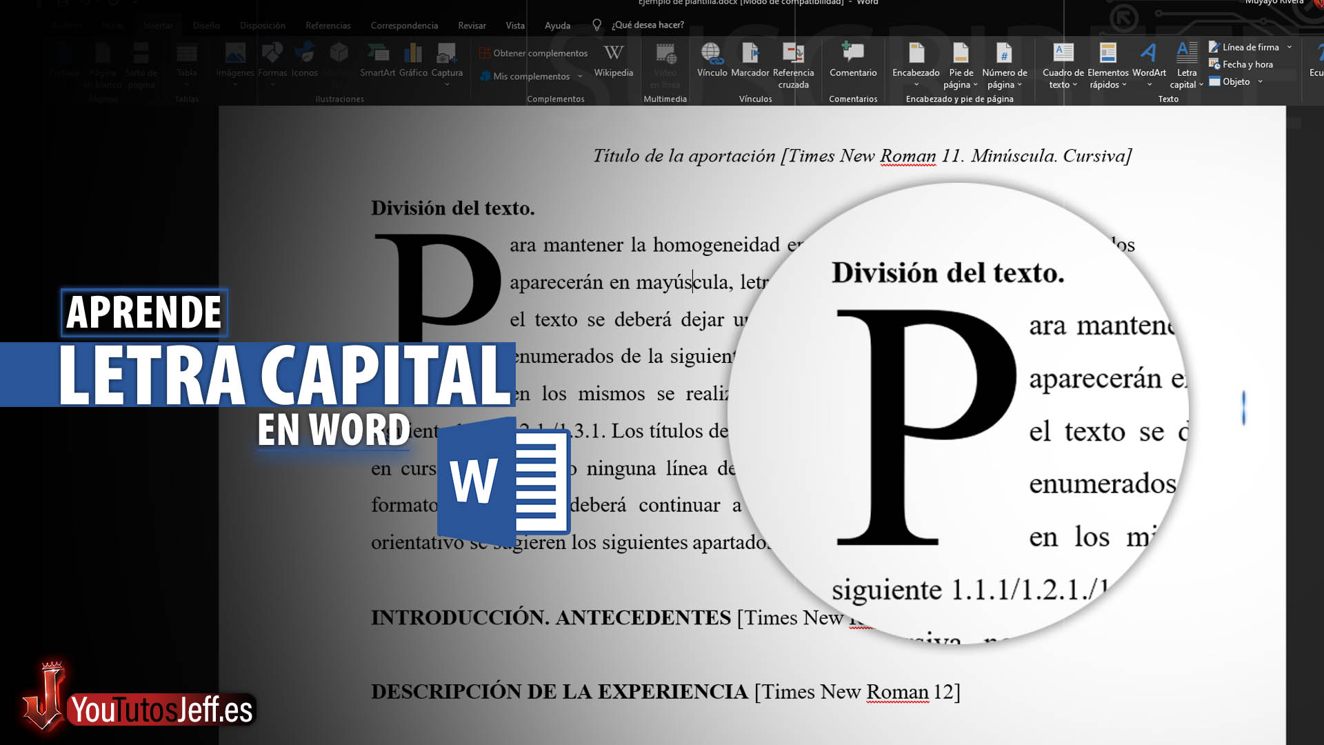 Poner LETRA CAPITAL en Word