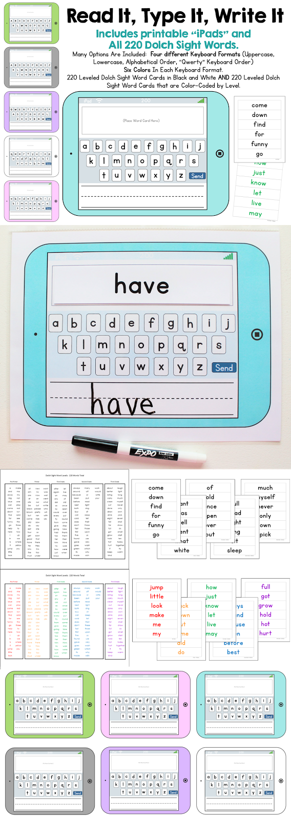 Read It, Build It, Write It - A Dolch Sight Words Center | Mrs ...