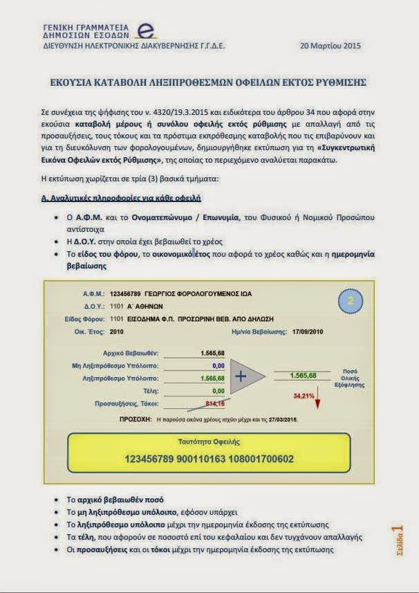 Ολική ή Μερική Καταβολή Ληξιπρόθεσμων Οφειλών εκτός ρύθμισης με ...