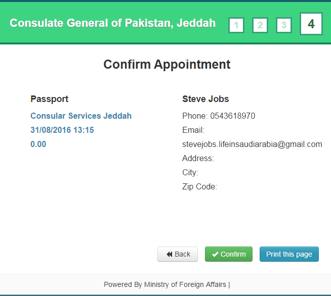 Online Appointment at Pakistan Embassy Dubai - Deals in Dubai