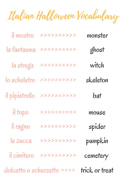 Viva la dolce!: ITALIAN HALLOWEEN VOCABULARY