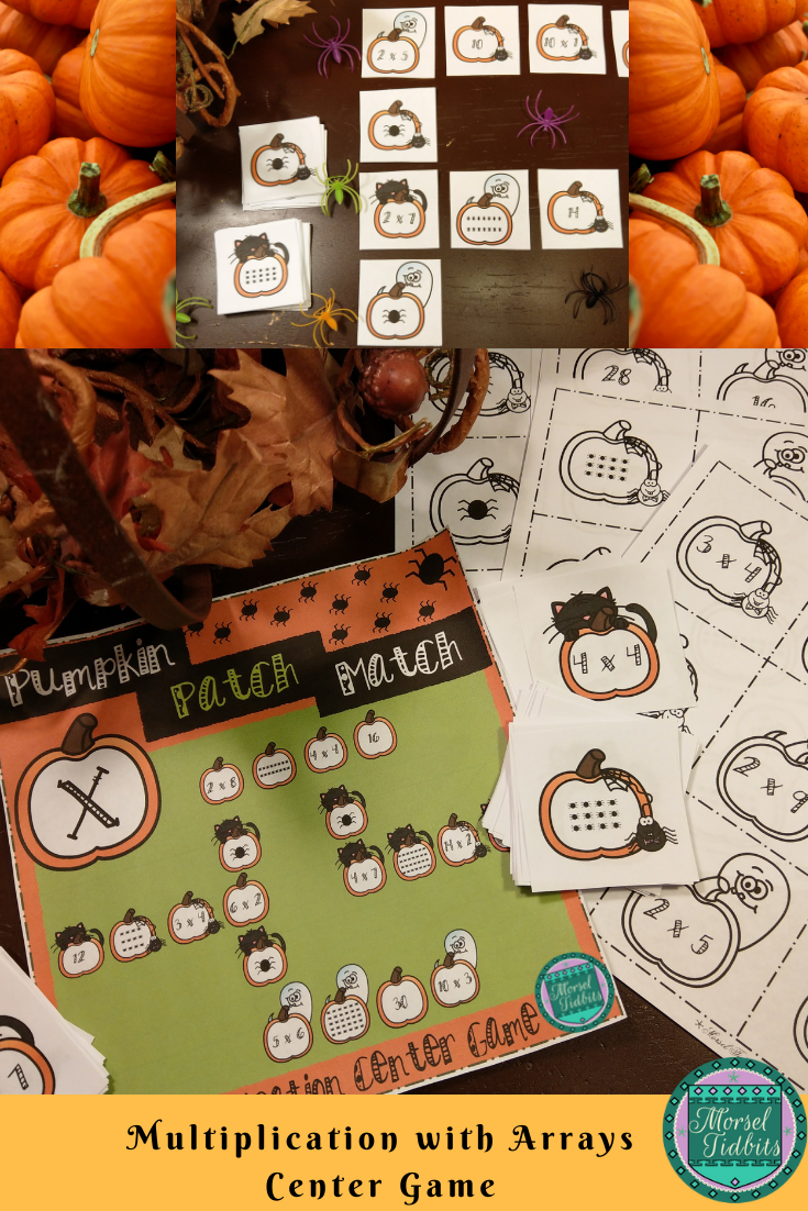 Morsel Tidbits: Pumpkin Patch Match: Multiplication with Arrays Center Game