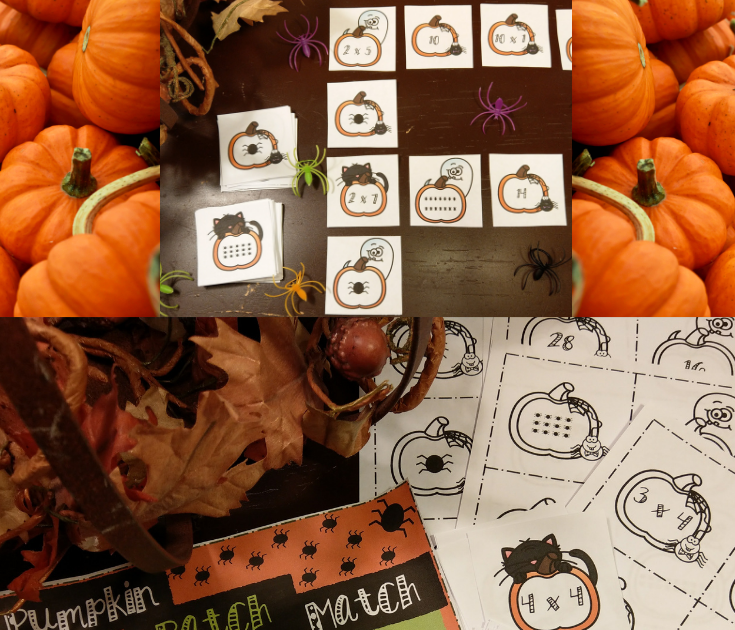 Morsel Tidbits: Pumpkin Patch Match: Multiplication with Arrays Center Game