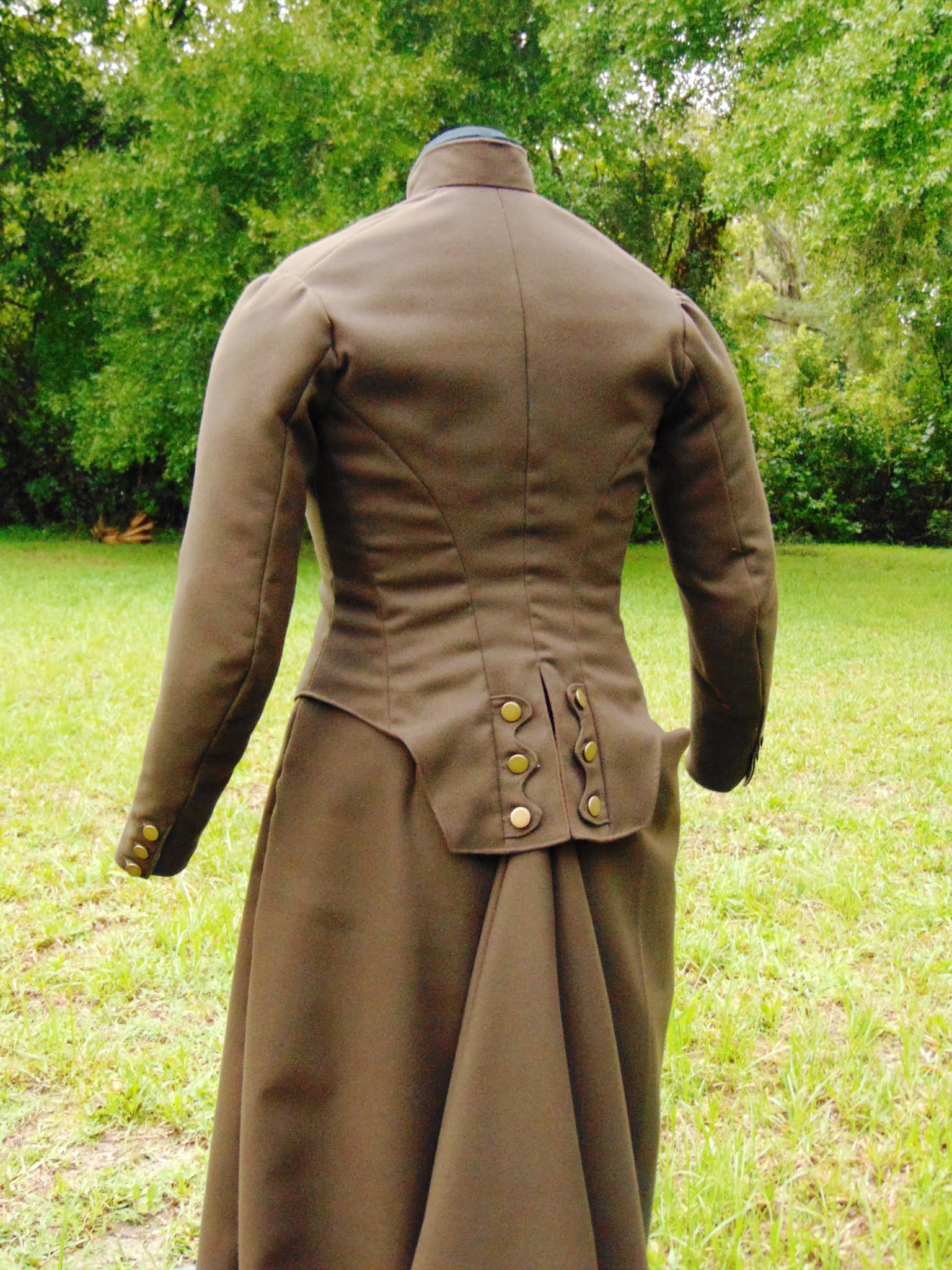 The Antique Sewist: 1880s Riding Habit - Brown wool blend