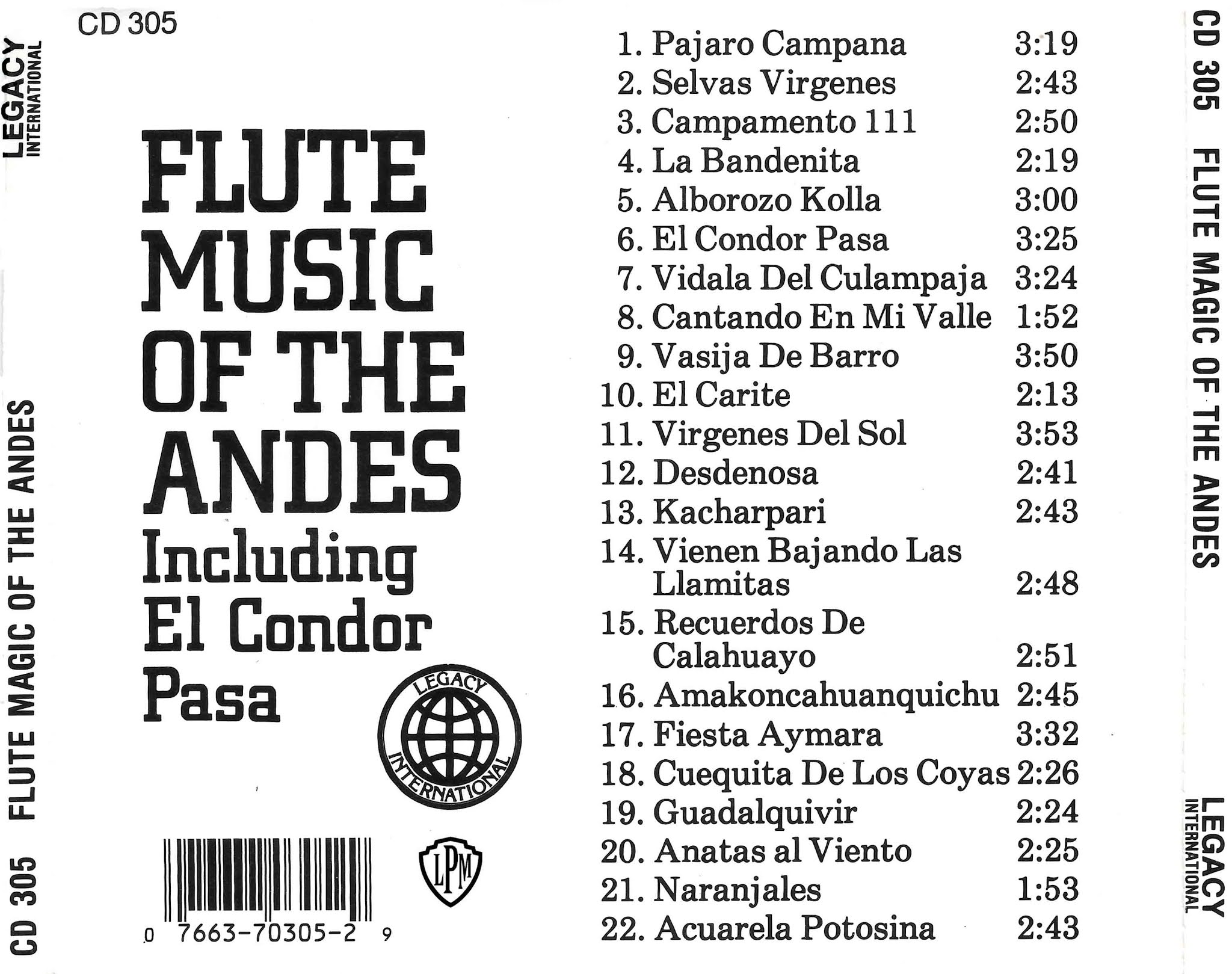 LA PLAYA MUSIC - OLDIES: FLUTE MUSIC OF THE ANDES - INCLUDING EL CONDOR ...