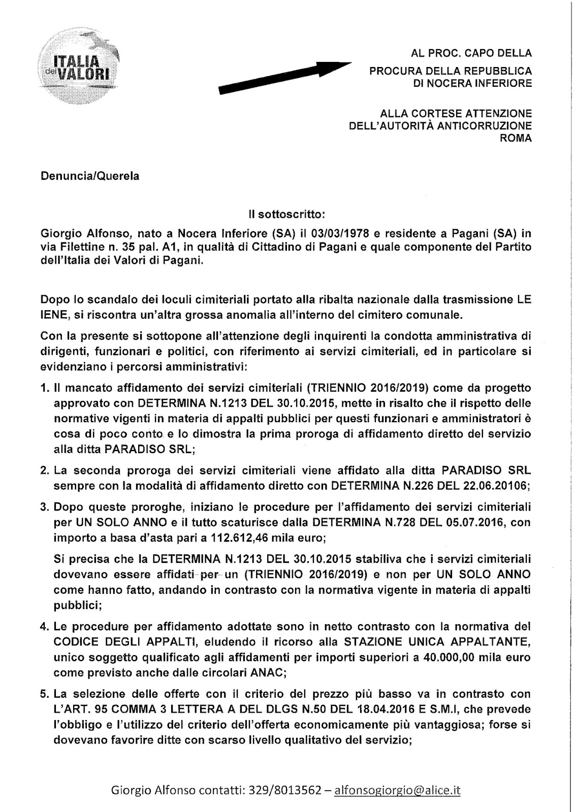 ALFONSO GIORGIO: ALFONSO GIORGIO: DENUNCIA/QUERELA, PROCURA E ...