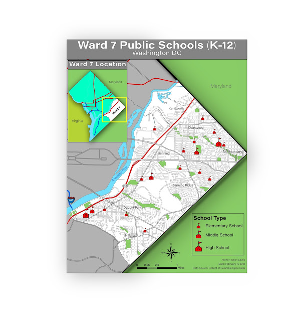 Jason's GIS Adventures: Cartographic Design - Ward 7 Public Schools