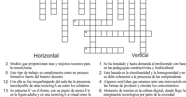 Diseño de Productos Asistidos por Recursos Multimedia : Crucigrama ...