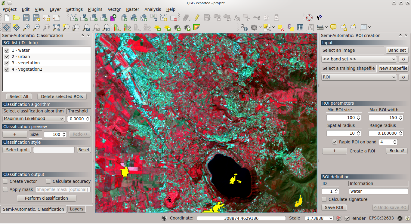 From GIS to Remote Sensing: Supervised Classification using the Semi ...