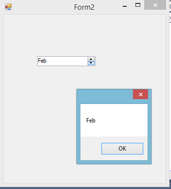 Example domainUpDown control in windows form c#