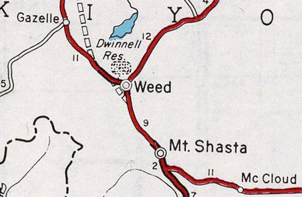 Former US Route 99 in Weed (US Route 97 and California State Route 265 ...