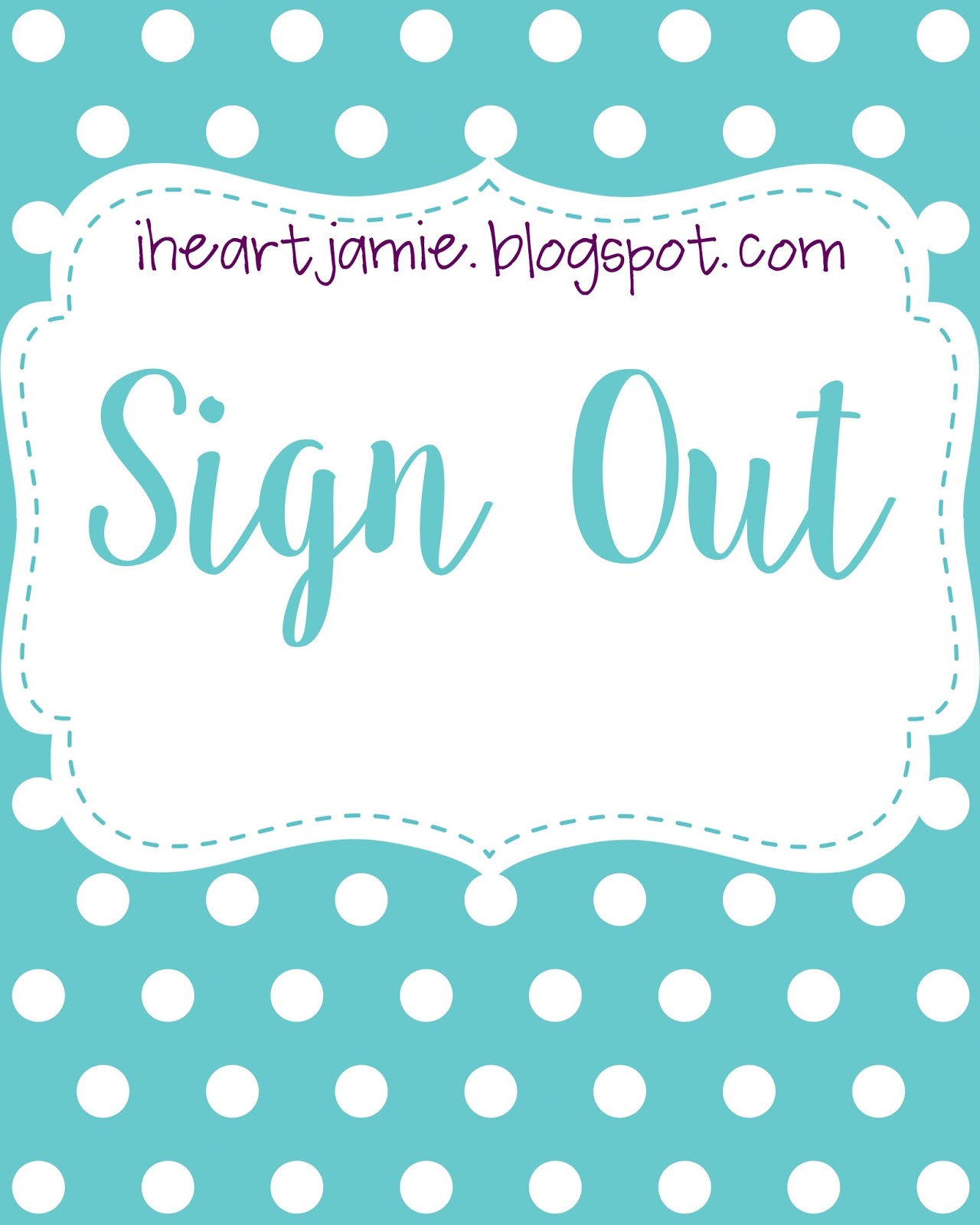 iHeart: Printable: Binder Cover: Sign Out