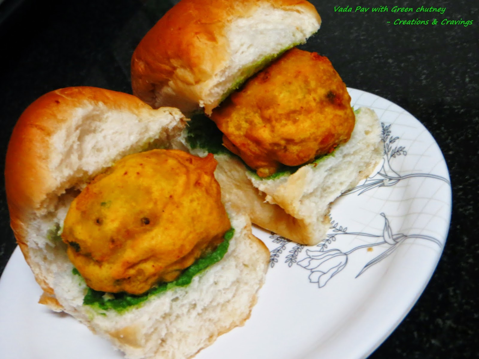 Creations & Cravings: Vada Pav with Green Chutney