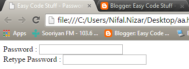 Easy Code Stuff: Password and Retype Password Validation Using JQuery