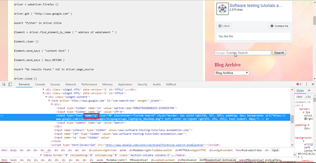 WebElement Locators – Part - 1 - Selenium With Python