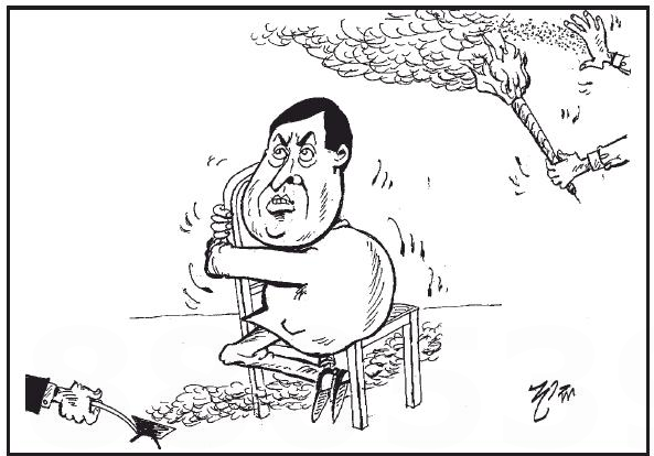 මෛත්‍රී පිඟන් මාරු කර කෑම බෙදයි (සඳුදා කාටූන්)