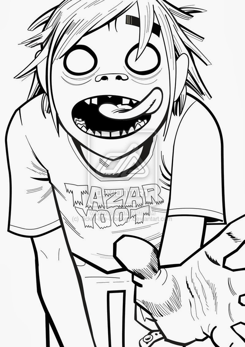 Gorillaz 2d And Paula Sketch Coloring Page