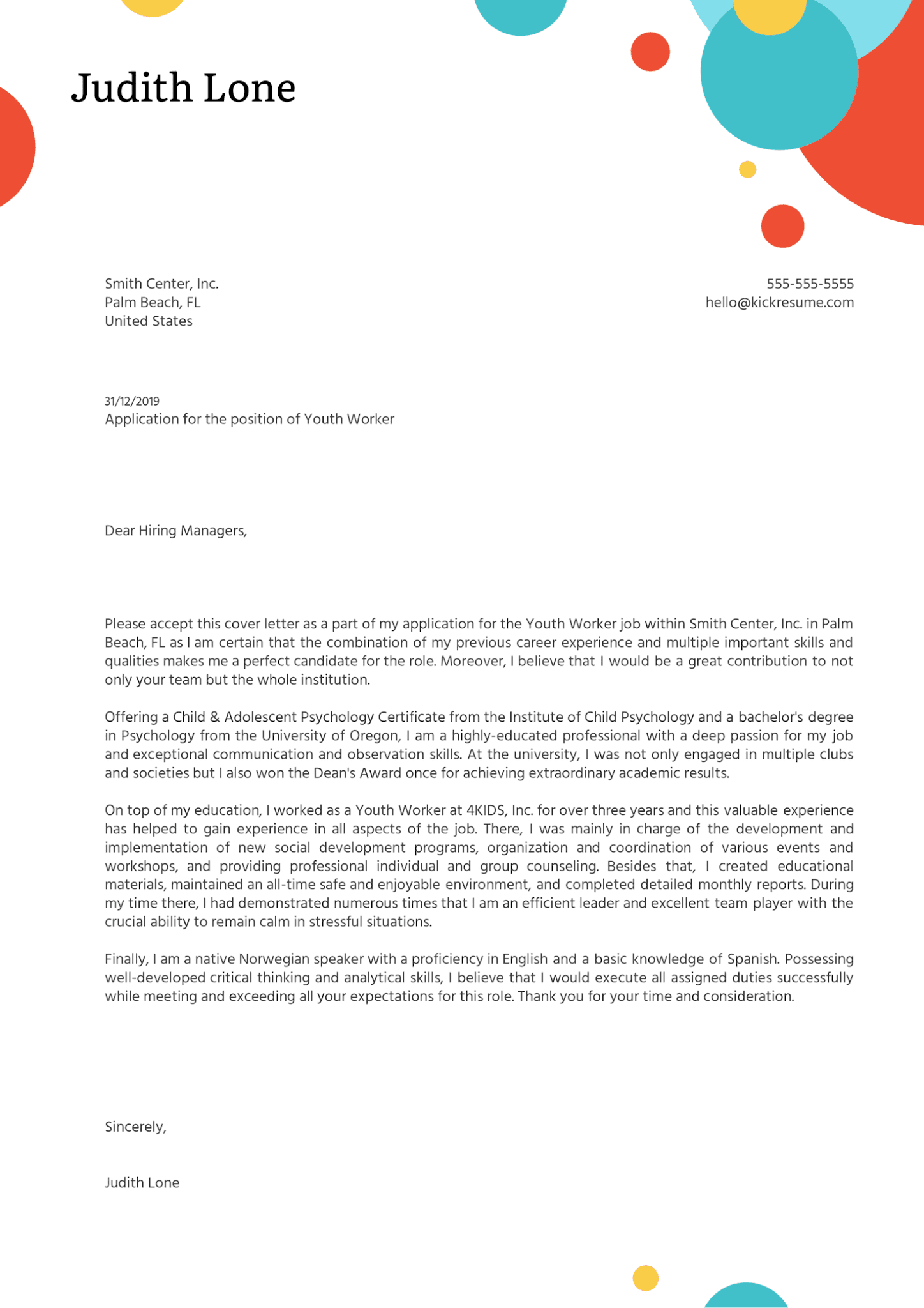 Sample Cover Letter For Youth Development Officer Sample Letter sample-cover-letter-for-youth-development-officer-sample-letter