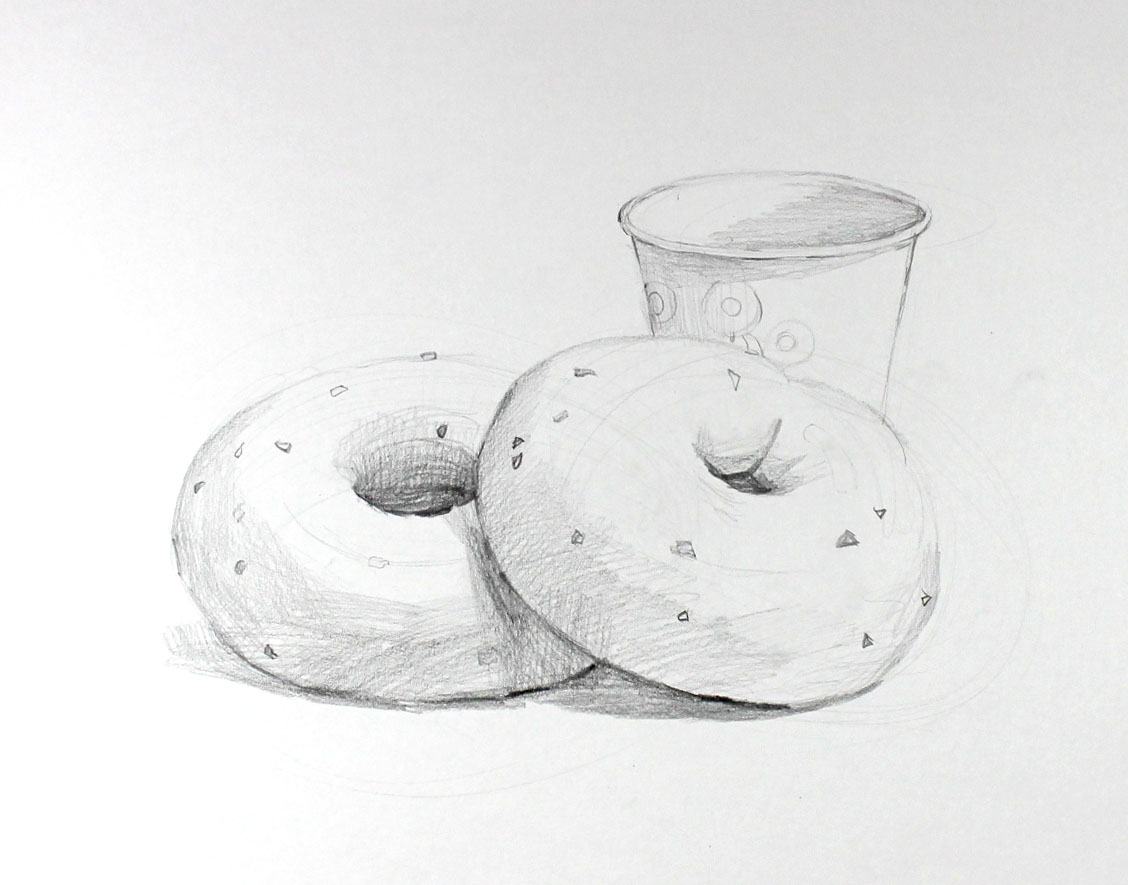 NAMIL ART: [watercolor step by step] Donuts and paper cup - Basic Still ...