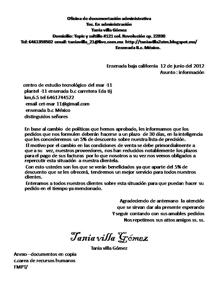 tania villa: REDACCION DE CARTAS DIVERSAS -DOCUMENTACION ADMINISTRATIVA