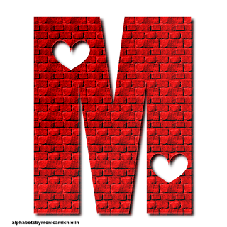 M. Michielin Alphabets: RED BRICKS LOVE LETTERS ALPHABET AND ICONS PNG