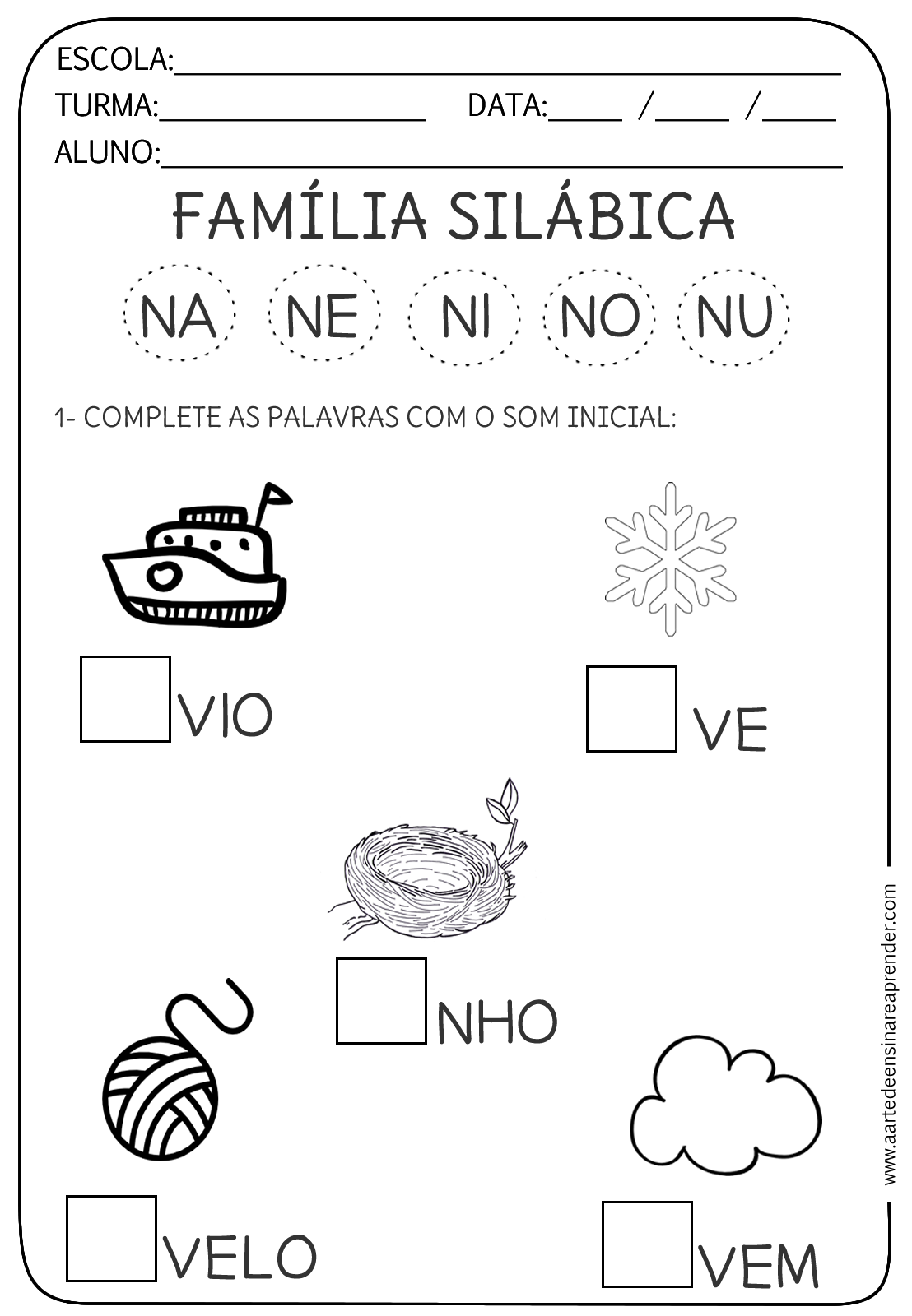 Atividade Letra N Educação Infantil - NAZAEDU