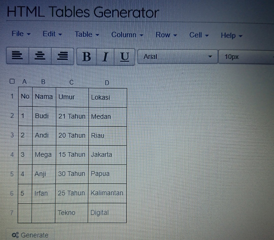 Cara Mudah Membuat Table pada Artikel Postingan blogspot - CERITA GITA