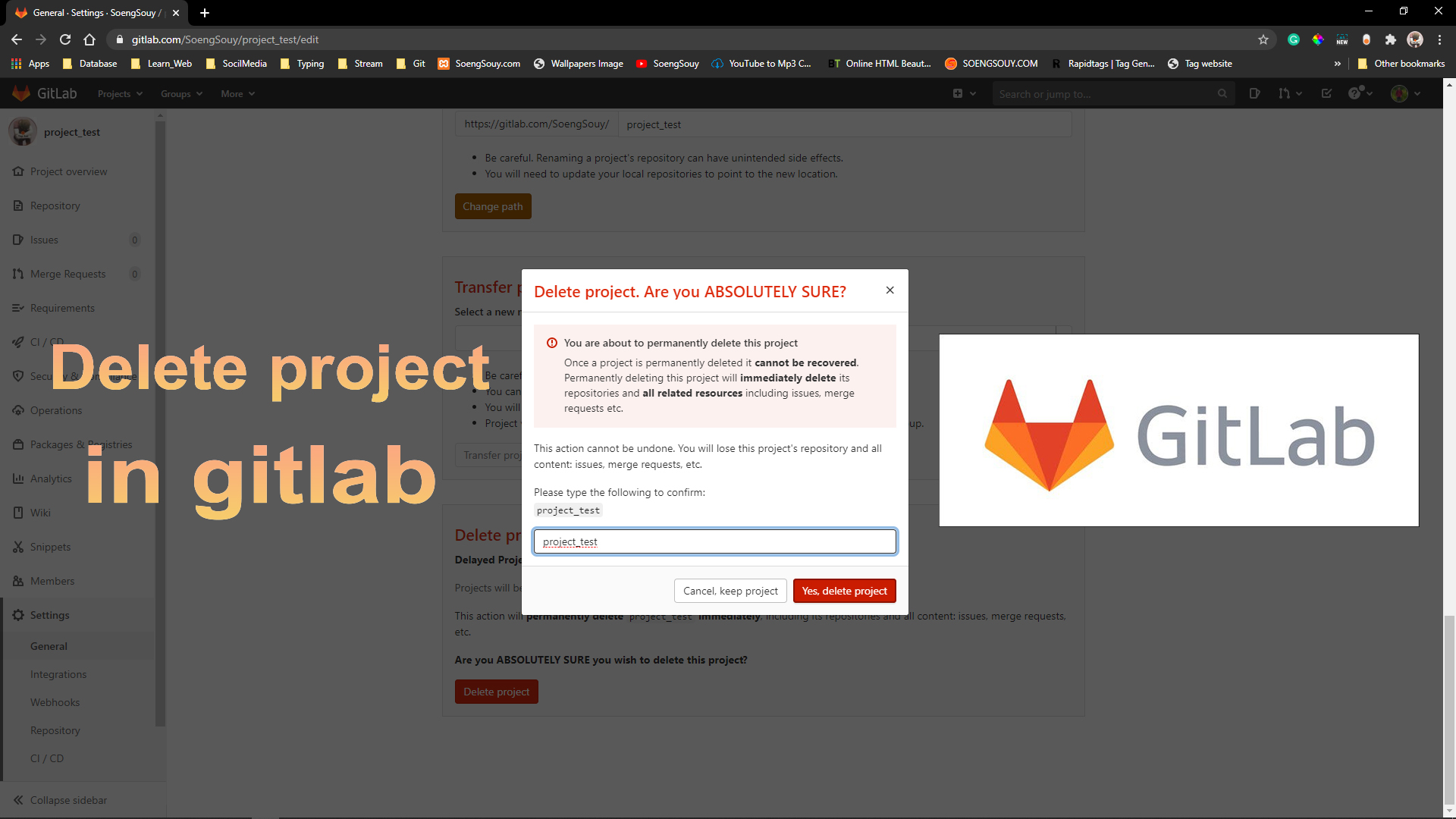 How To Delete Project In Gitlab