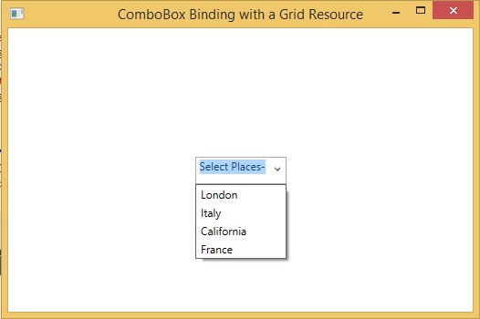 Bind ComboBox Control With Grid Resource: WPF Bind ComboBox Control With Grid Resource: WPF