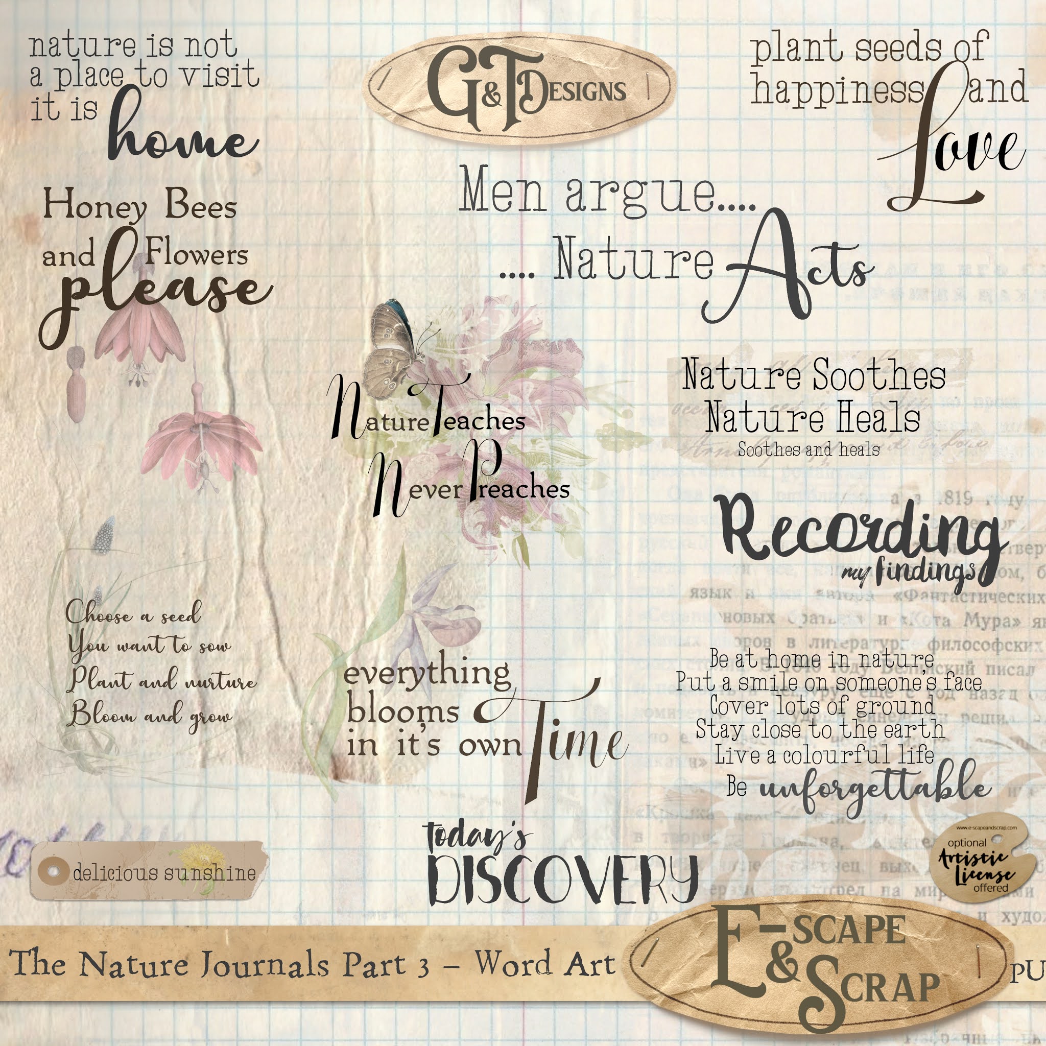 E-scape and Scrap: G&T Designs - The Nature Journals Part 3 & Freebies
