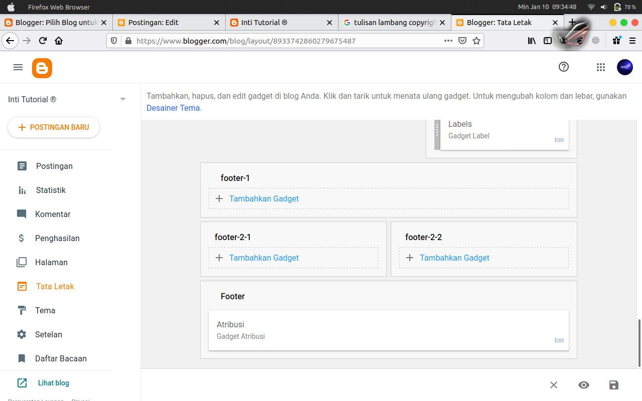 Cara Membuat Lambang Copyright © Pada Footer Blogger