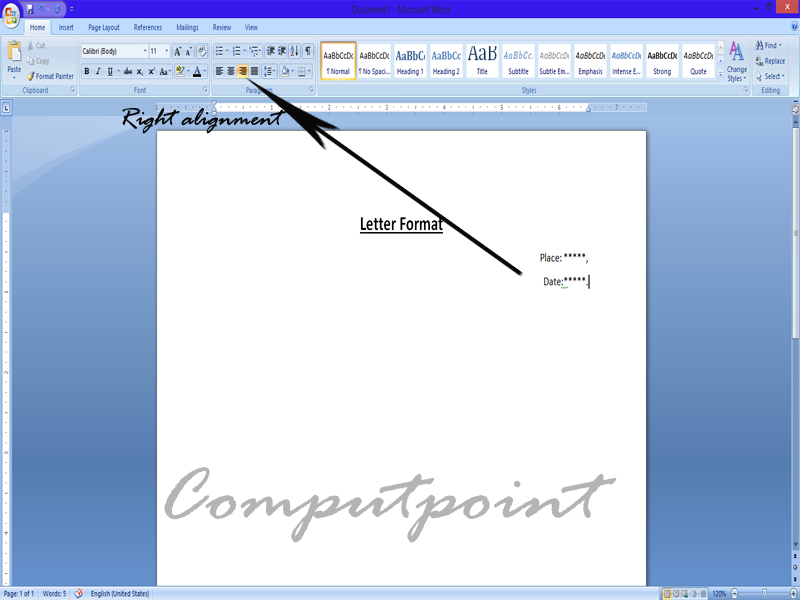 CompuTPoint: how to create a letter in ms word.