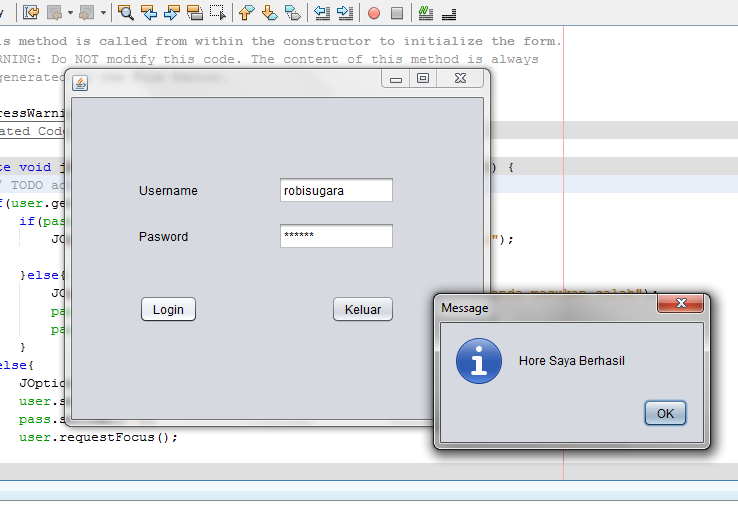 MereBeja.Com: cara membuat form login di java netbeans