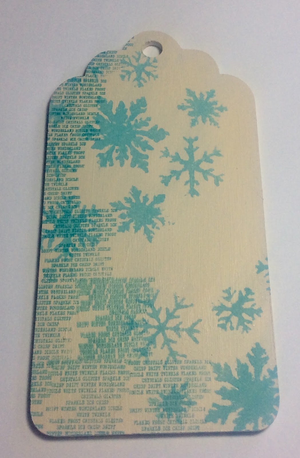 Isle of Crafty Creations: 'A Flurry of Snow' MDF Tag for Bee Crafty