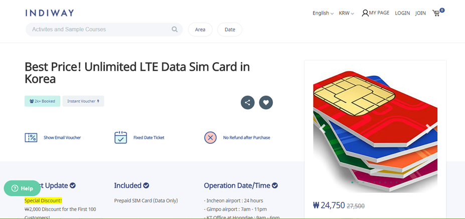 【Korea 韓國 2018】UNLIMITED LTE DATA SIM CARD IN KOREA | INDIWAY.COM aka ...