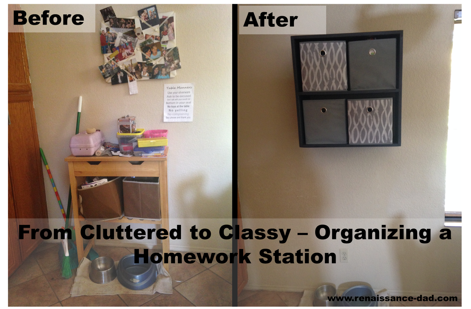 Renaissance Dad: From Cluttered to Classy - Organizing a Homework Station