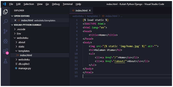 Static Files Django Framework Tutorial - Contoh Aplikasi