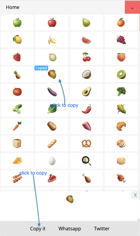 Food Symbols - Copy and Share Online 🥭 Food Symbols