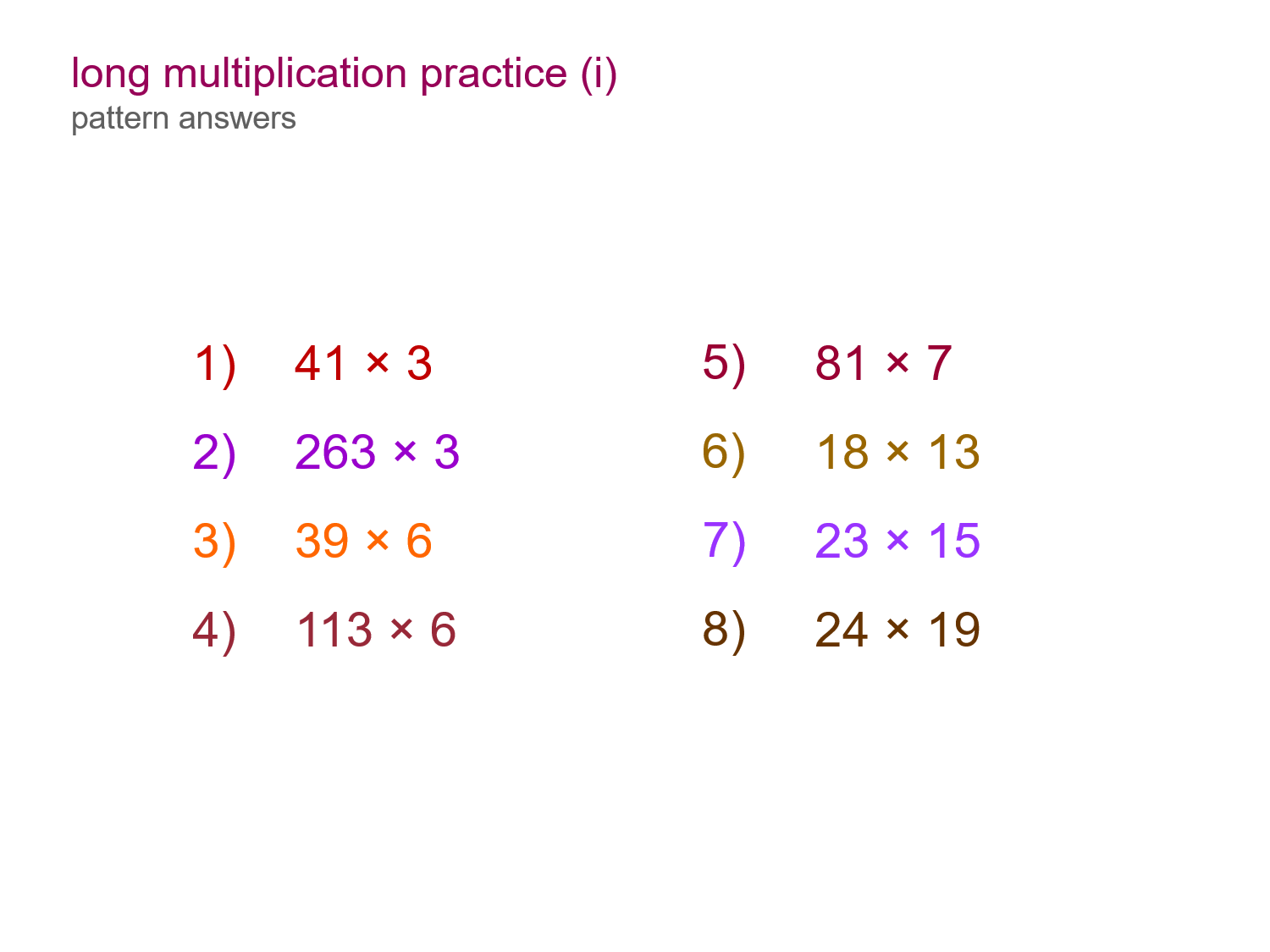 MEDIAN Don Steward mathematics teaching: long multiplication pattern ...