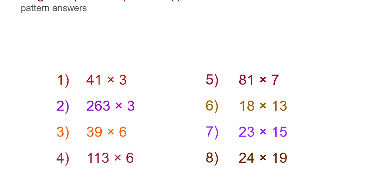 MEDIAN Don Steward mathematics teaching: long multiplication pattern ...