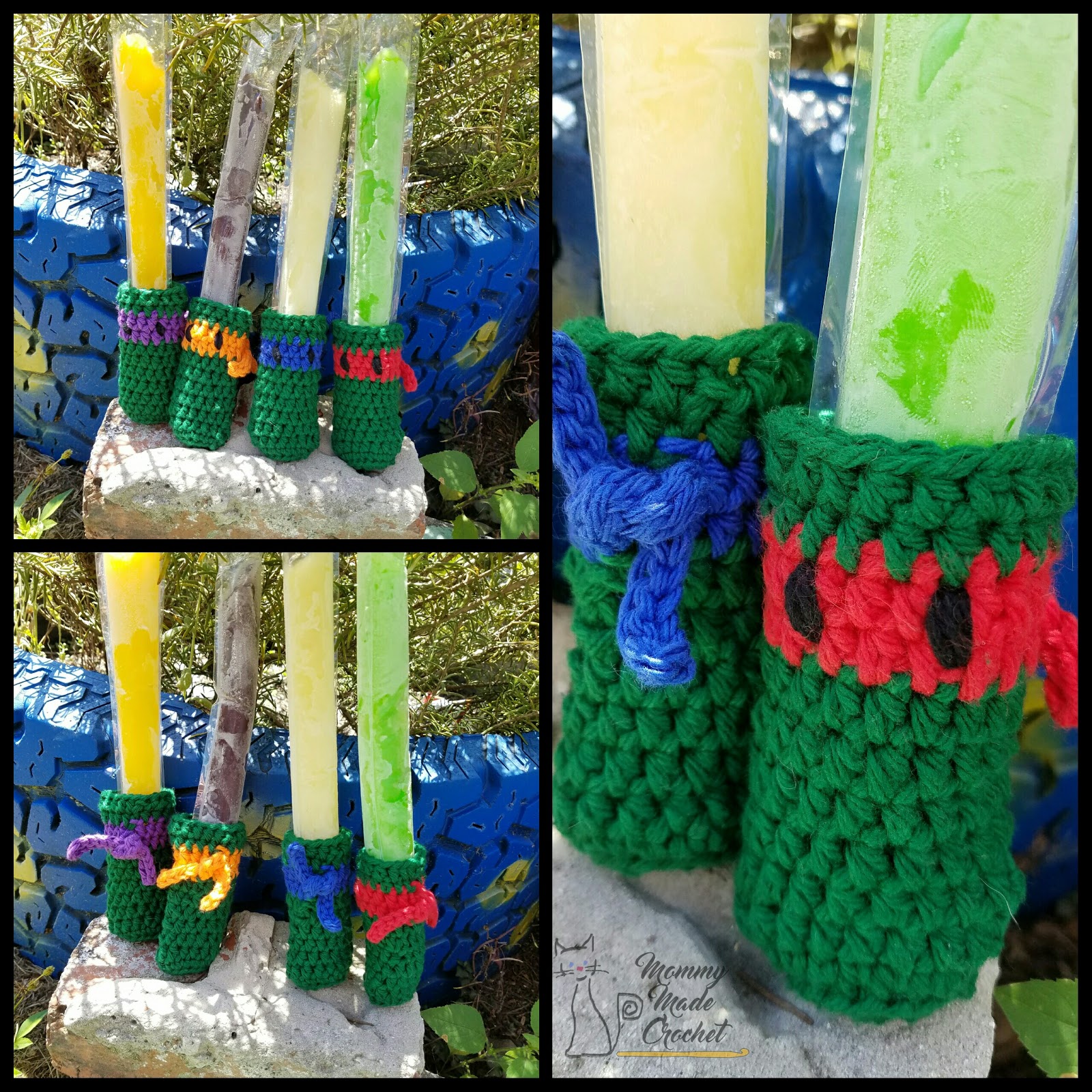 Mommy Made Crochet: Ninja Turtle inspired Ice Pop Cozy