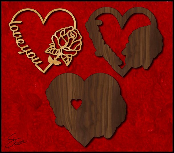 Scrollsaw Workshop: Love You Rose Heart Scroll Saw Pattern.