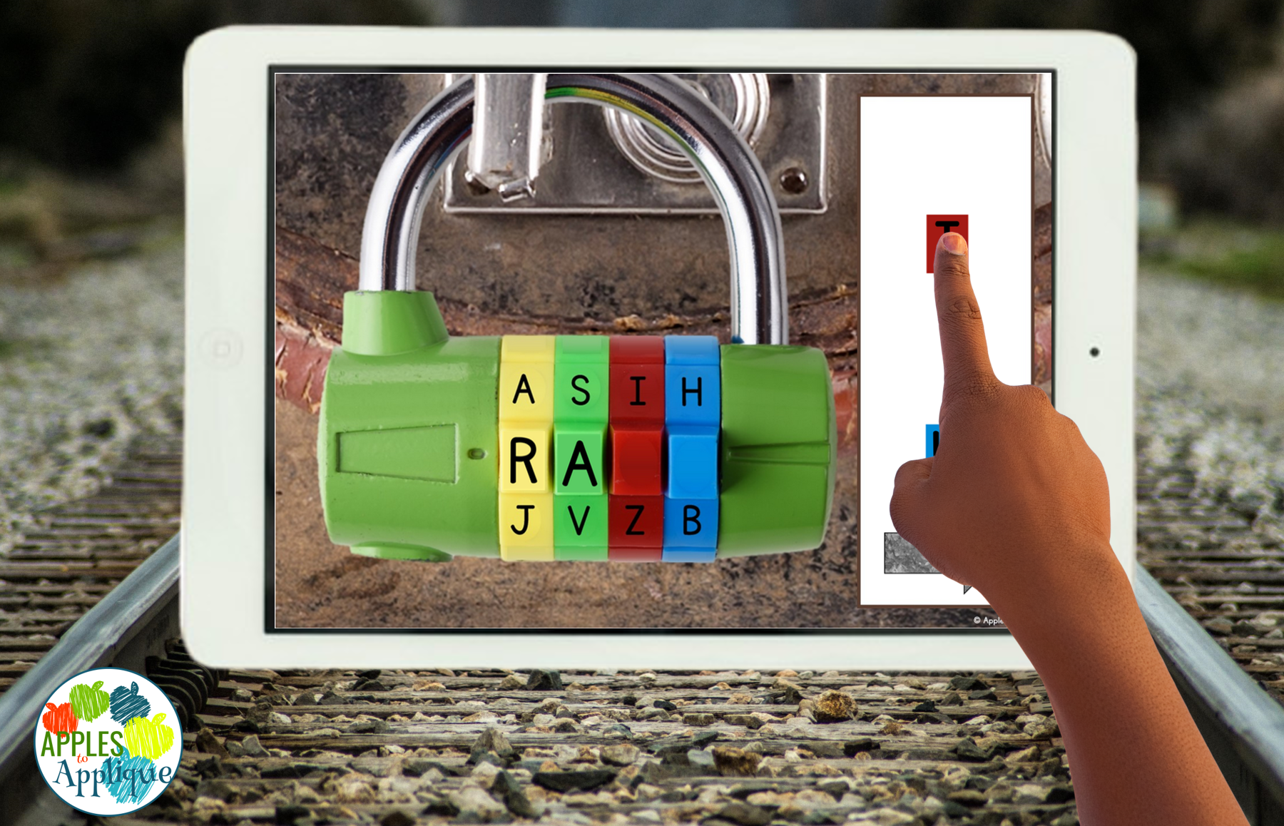 Apples to Applique: Escape the Train: Digital L-Blends Activity